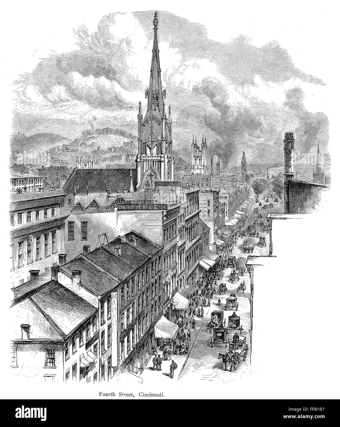 OHIO: CINCINNATI, 1870. /nWood engraving, American, c1870 Stock Photo ...