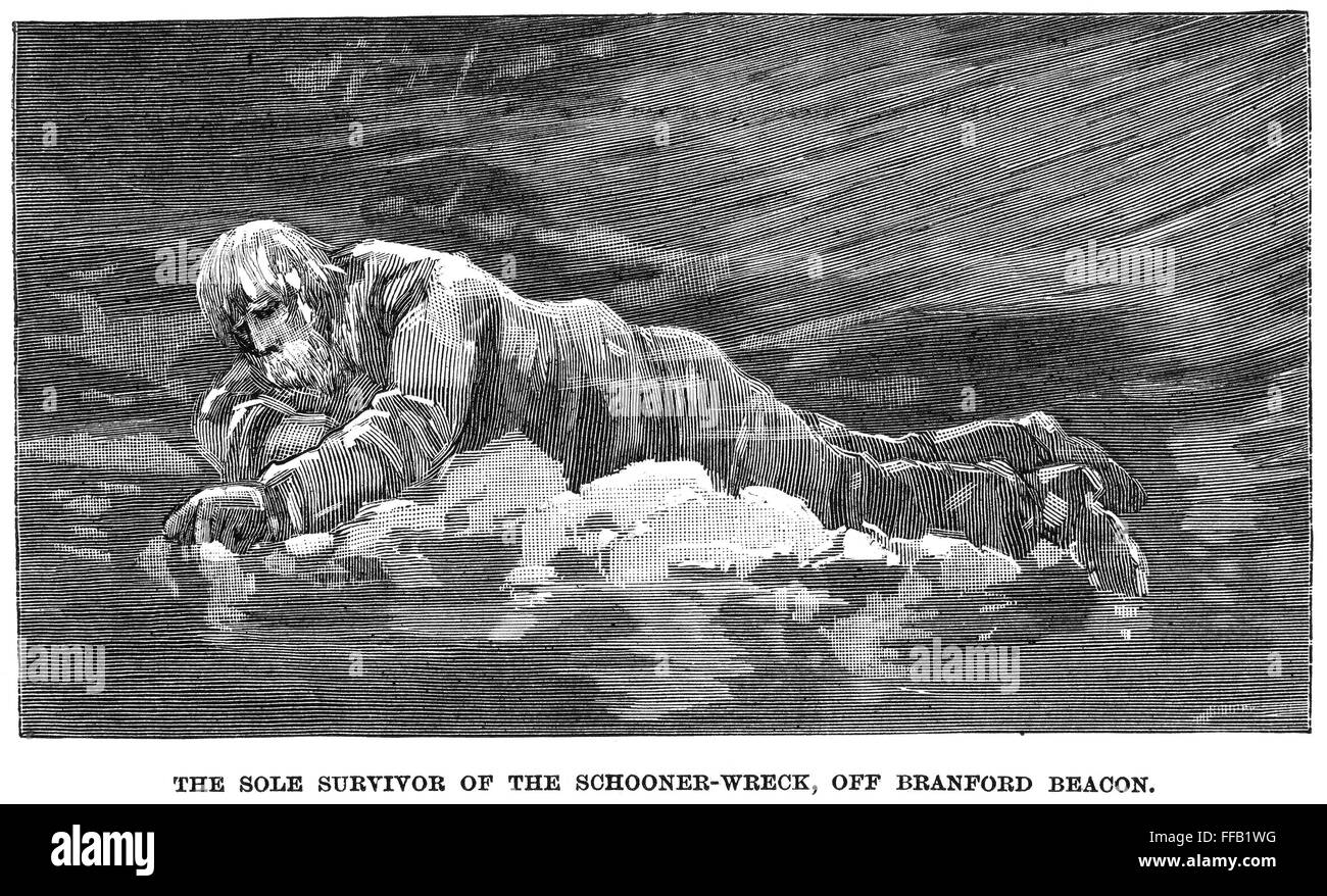 NEW YORK: BLIZZARD OF 1888. /n'The sole survivor of the schooner wreck ...