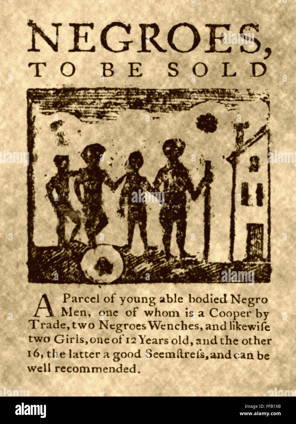 SLAVERY: ADVERTISEMENT. /nAn advertisement for a slave auction ...