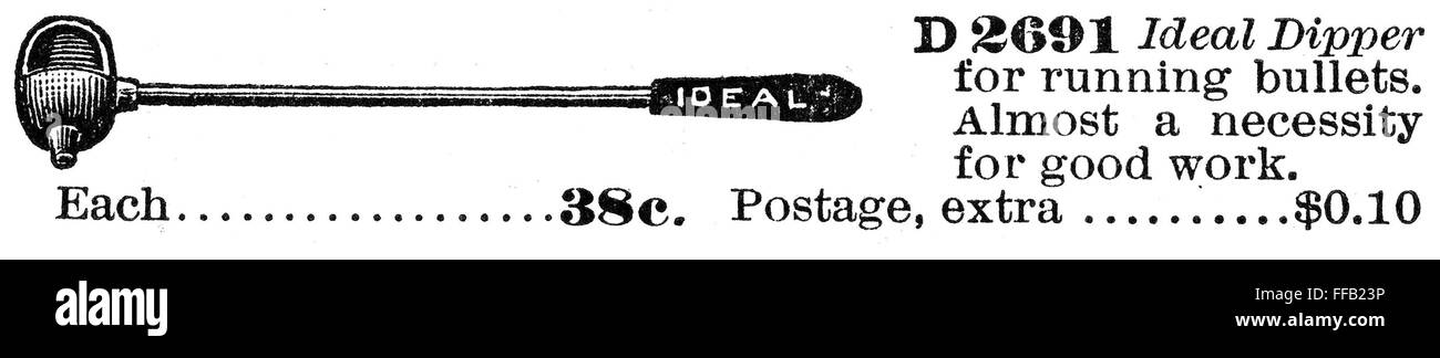 BULLET DIPPER AD, 1900. /nAn engraved advertisement for Ideal bullet ...