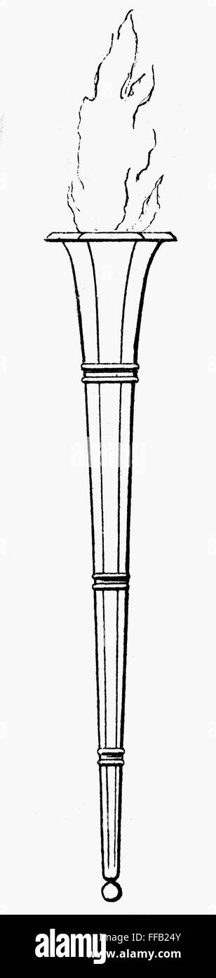 GRECIAN TORCH. /nLine engraving Stock Photo - Alamy