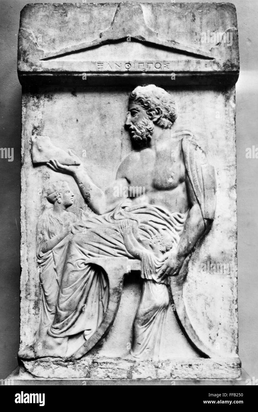 GREEK GRAVESTONE, 430 B.C. /nMarble gravestone of Xanthippus. About 430 ...