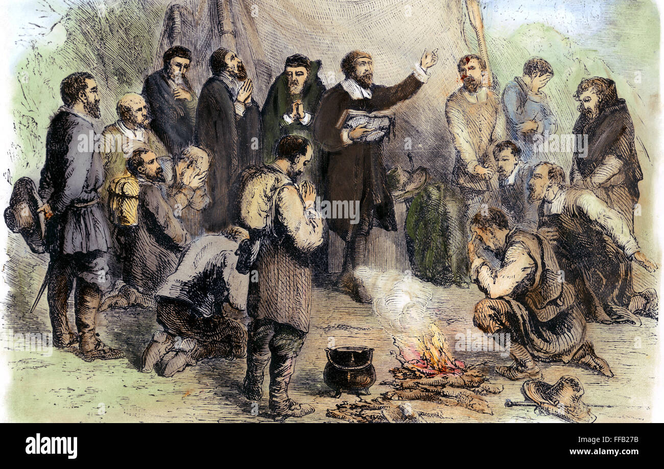 PILGRIM SABBATH SERVICE. /nThe first Sabbath service of the Pilgrims in ...