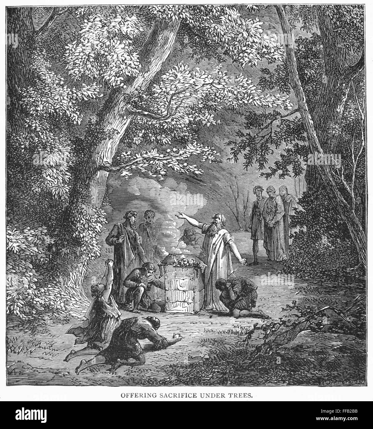 SACRIFICE BY CANAANITES. /n'Offering Sacrifice Under Trees.' Wood ...