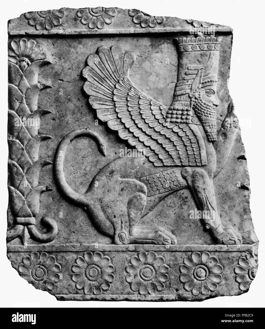 SPHINX, 6th CENTURY B.C. /nStone slab with figure of a sphinx from the ...