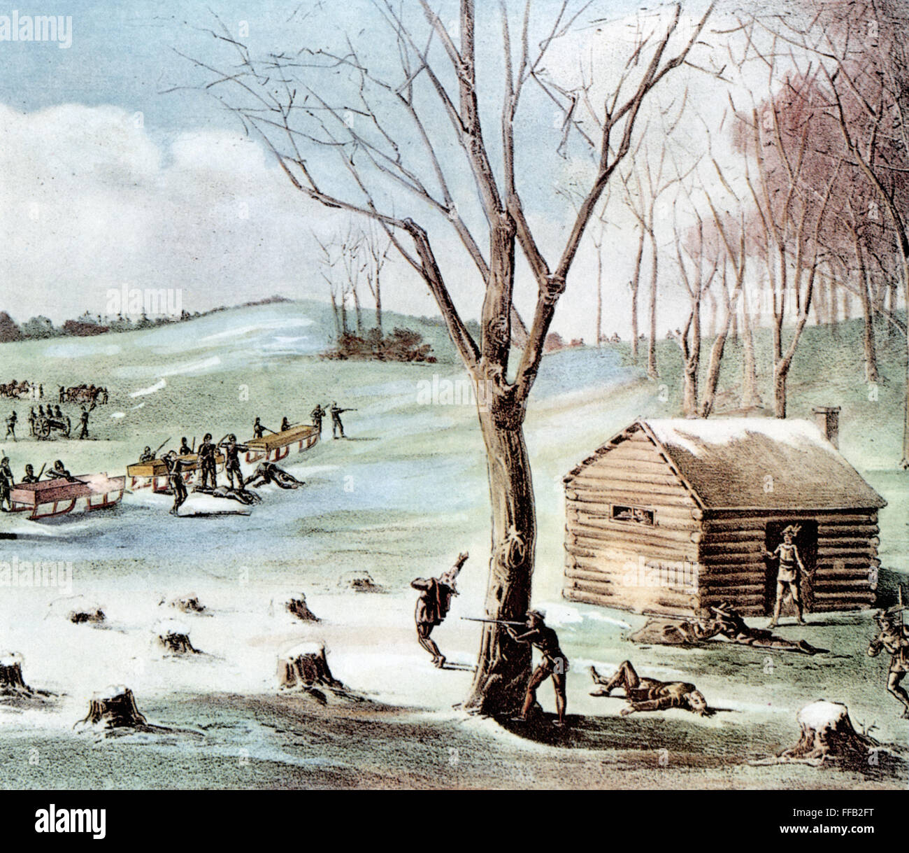 NORTHWEST REBELLION, 1885. /nBattle between MΘtis rebels and members of ...