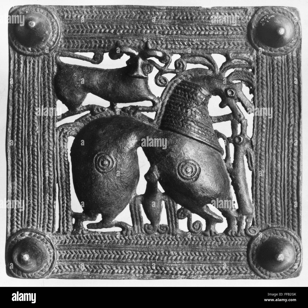 SCYTHIAN BRONZE MOUNT. /nBronze openwork mount, from the Caucasus ...