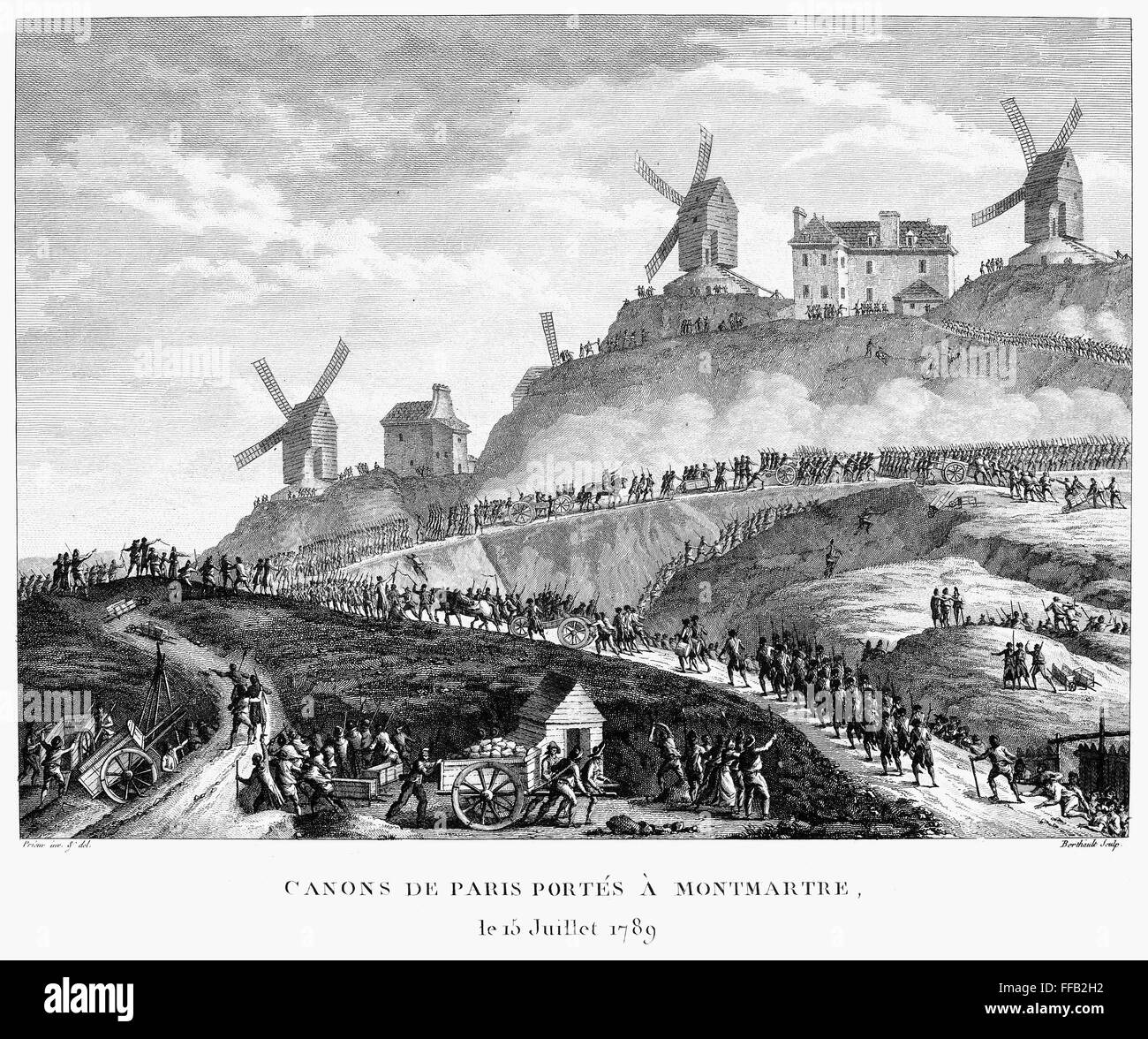 FRENCH REVOLUTION: PARIS. /nParisians moving cannons to Montmartre, 15 ...