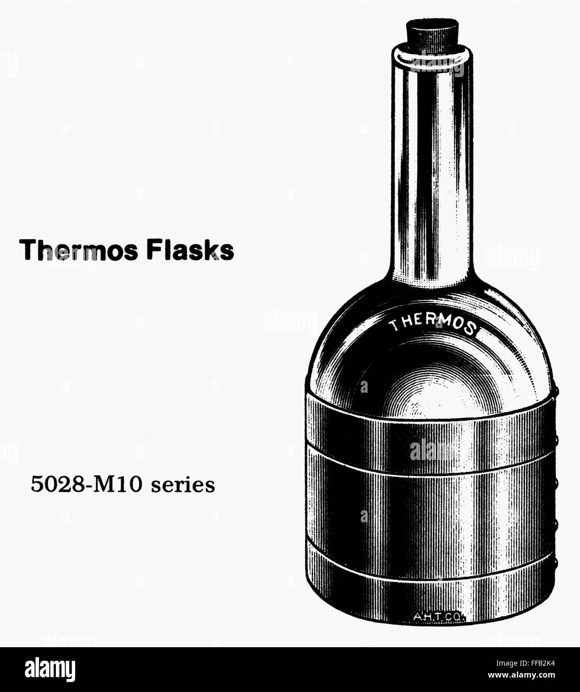 THERMOS FLASK. /nLine engraving Stock Photo - Alamy