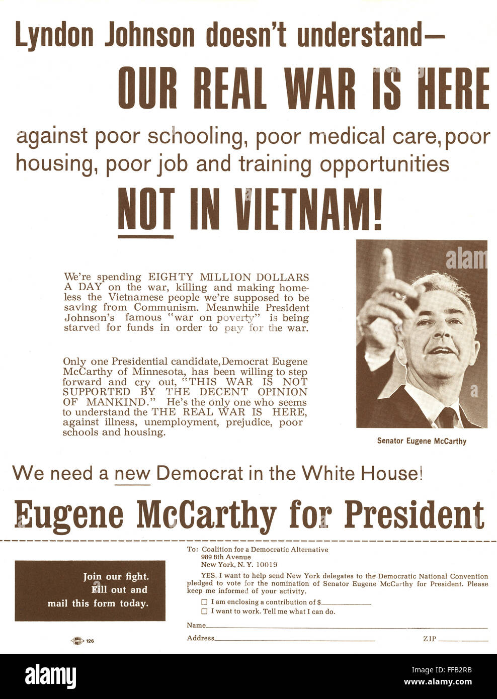 McCARTHY CAMPAIGN, 1968. /nCampaign flyer supporting the candidacy of ...