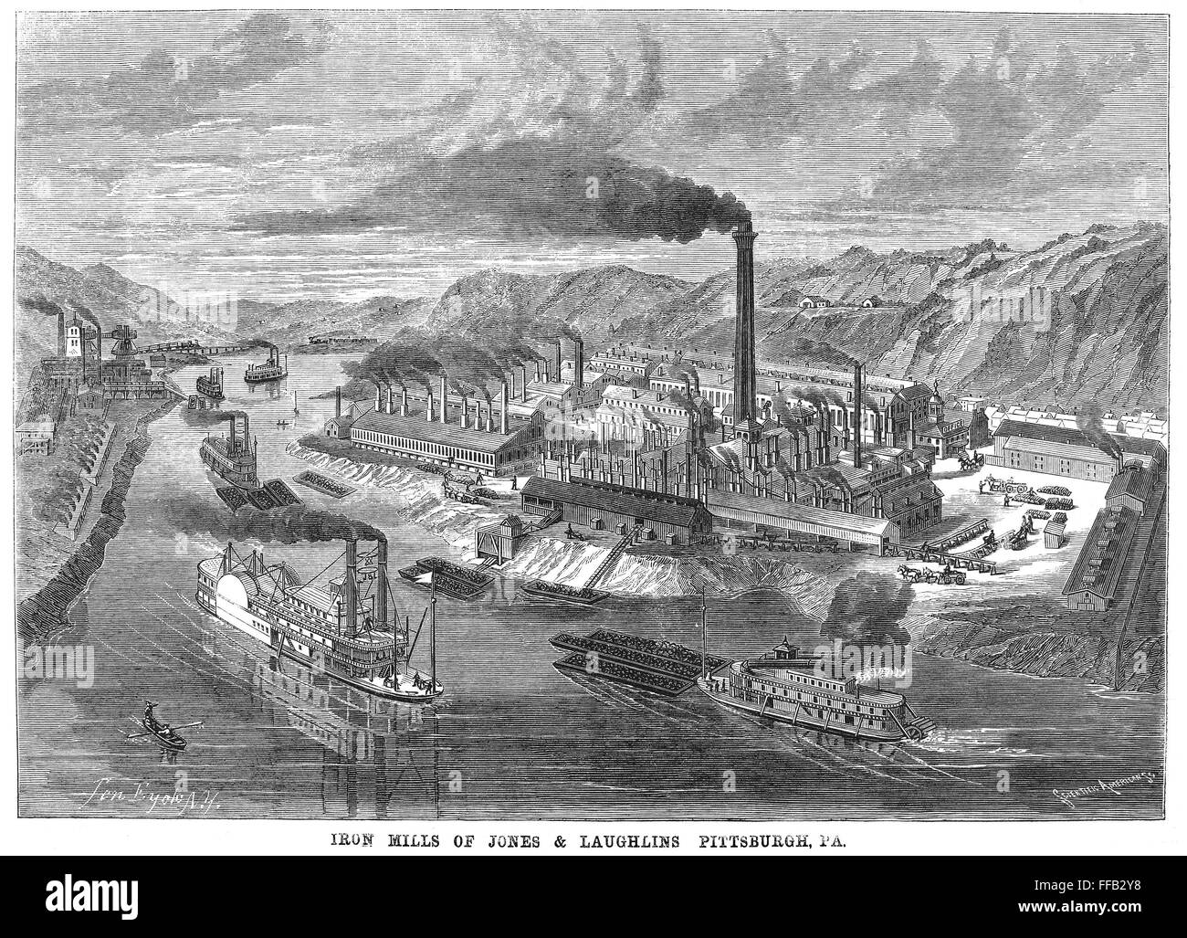 PITTSBURGH: IRON MILLS. /nThe iron mills of Jones and Laughlin at ...