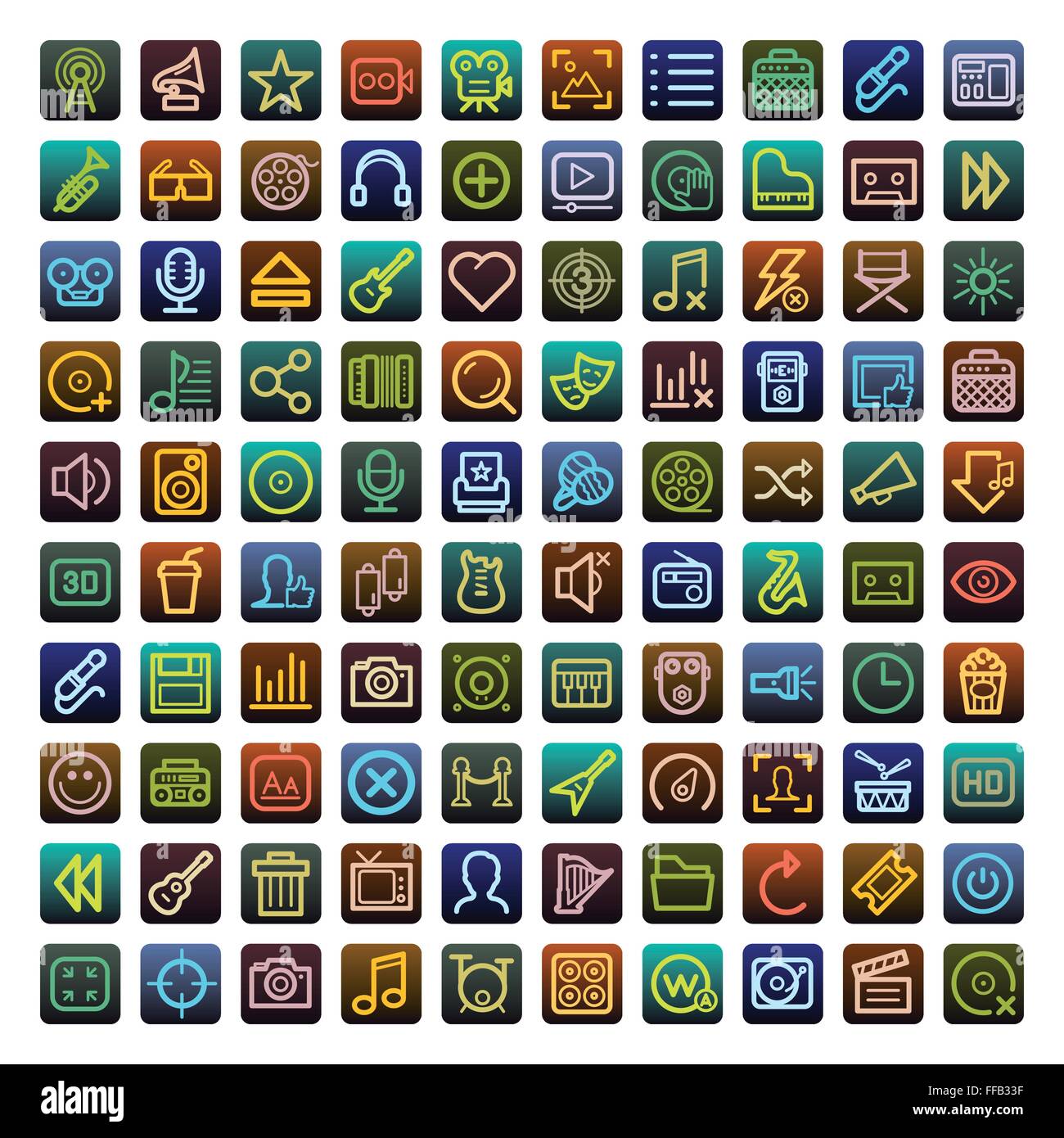 Set of photo, music and video signs Stock Vector Image & Art - Alamy