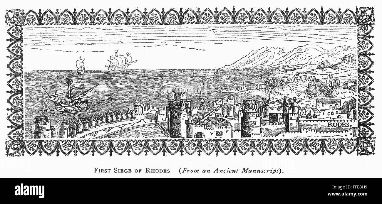 SIEGE OF RHODES, 1479. /n'First Siege of Rhodes (From an Ancient ...