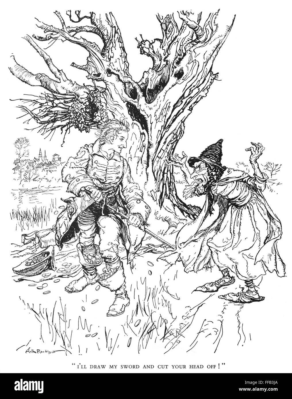 ANDERSEN: THE TINDER-BOX. /n'I'll draw my sword and cut your head off ...