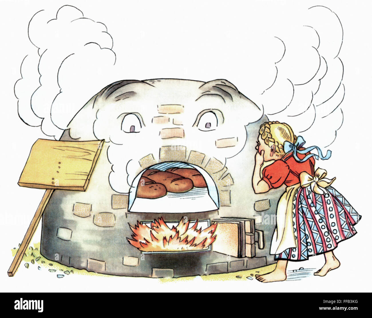 GRIMM: MOTHER HOLLE. /nWatercolor by Ruth Koser-Michaels for the fairy ...