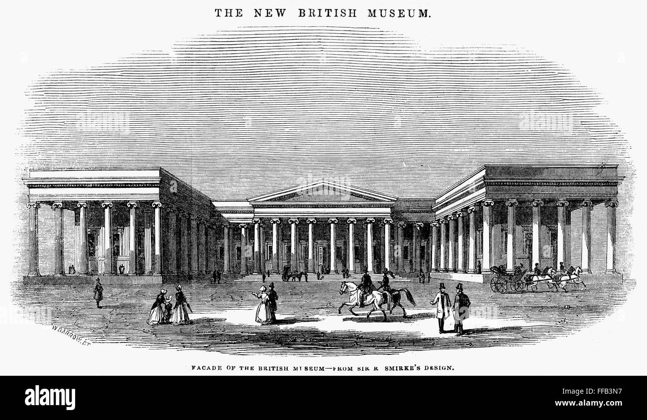 BRITISH MUSEUM, 1844. /nFacade of the British Museum, London, England ...