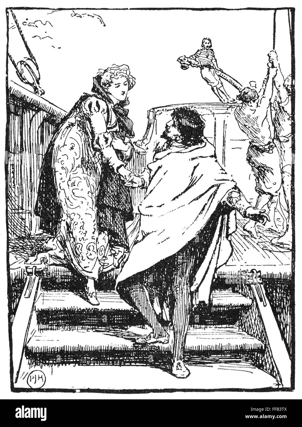 GRIMM: FAITHFUL JOHN. /nIllustration, late 19th century, for the fairy ...