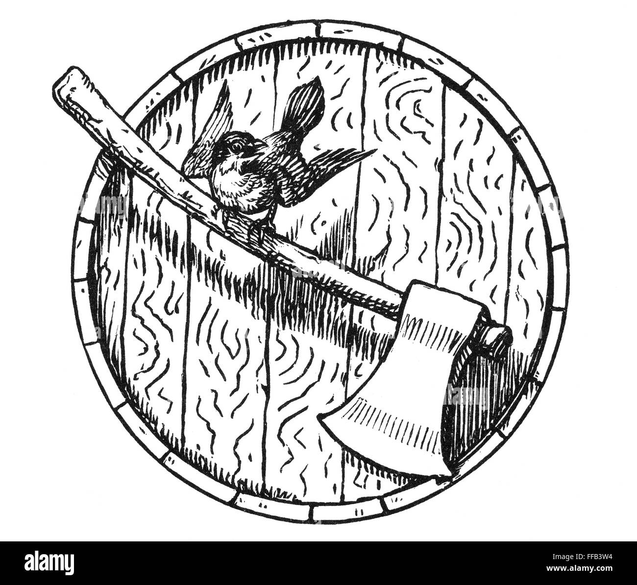 GRIMM: DOG AND THE SPARROW. /nDrawing by Walter Crane for the fairy ...