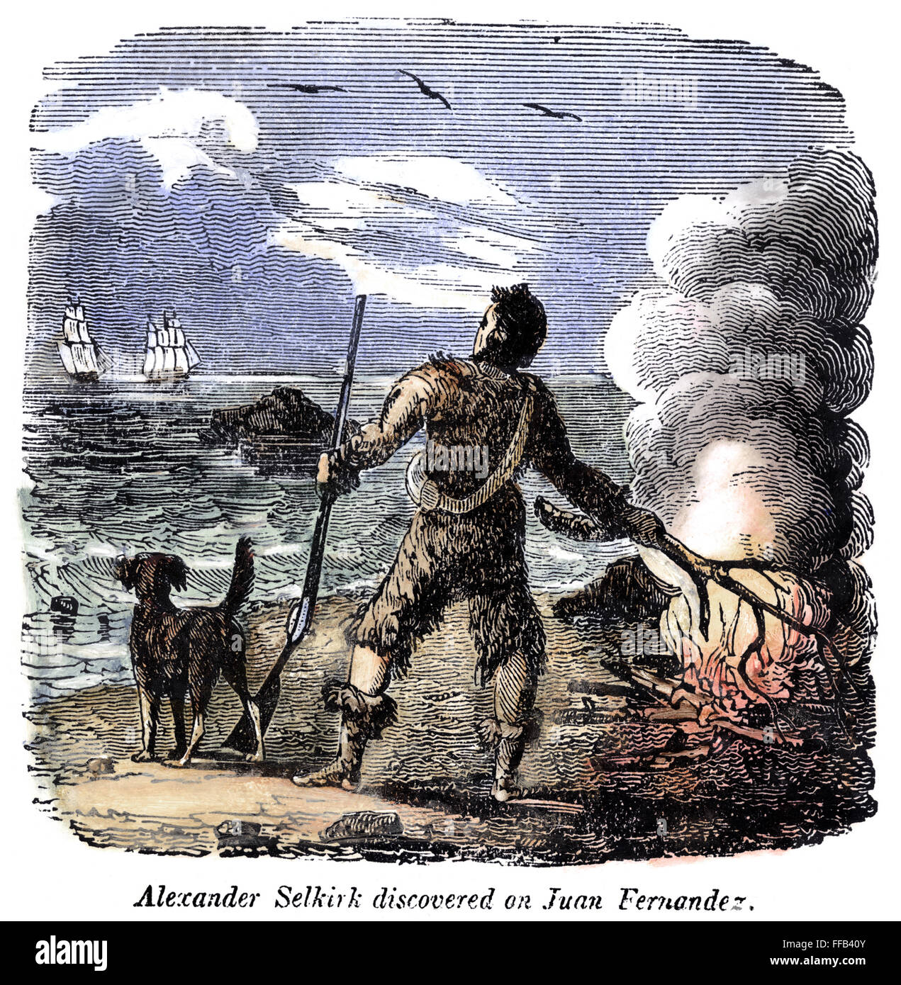 ALEXANDER SELKIRK /n(1676-1721). Scottish sailor, the basis of Daniel ...