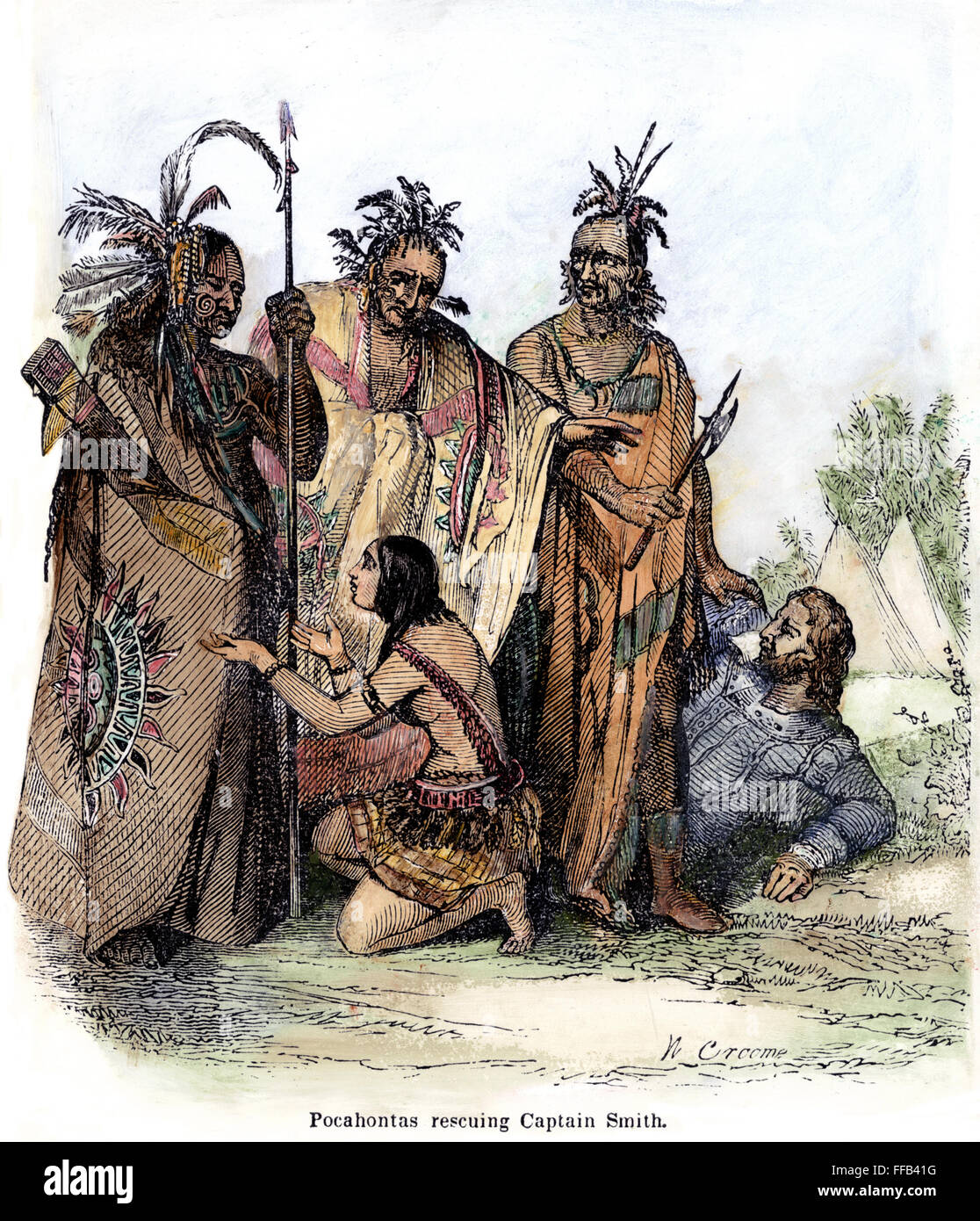 POCAHONTAS (1595-1617). /nNative American princess. Pocahontas begging ...