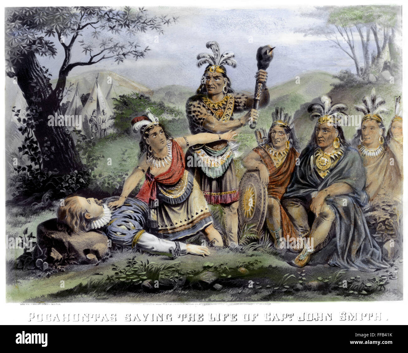 POCAHONTAS (1595-1617). /nNative American Princess. Pocahontas saving ...