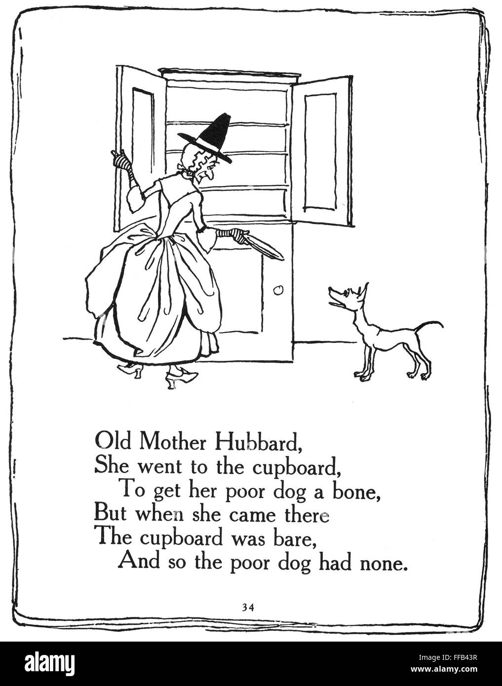 OLD MOTHER HUBBARD, 1913. /nPen-and-ink drawing by Arthur Rackham for ...