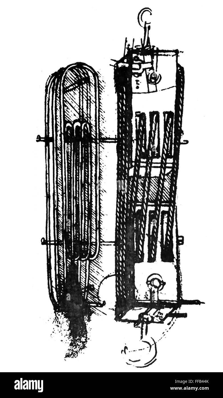 LEONARDO: TENSION STUDY. /nTackle for the study of tension in ropes ...