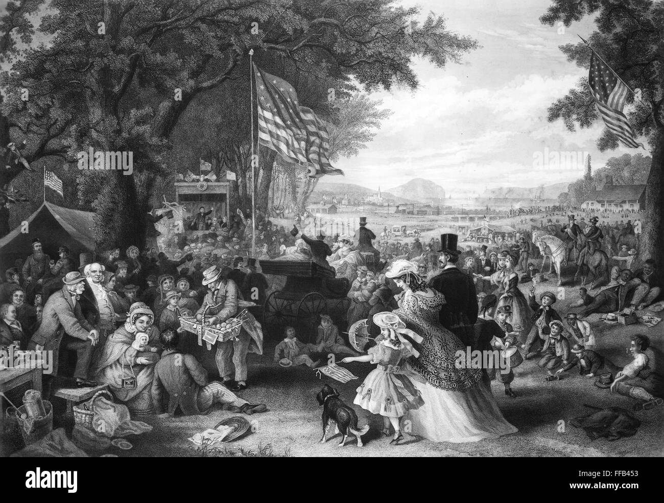 FOURTH OF JULY, 1875. /n'The Days We Celebrate.' Steel engraving, 1875 ...