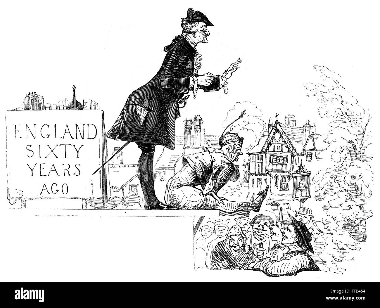 MOUNTEBANK, 19th CENTURY. /n'The Mountebank'. Wood engraving, English ...