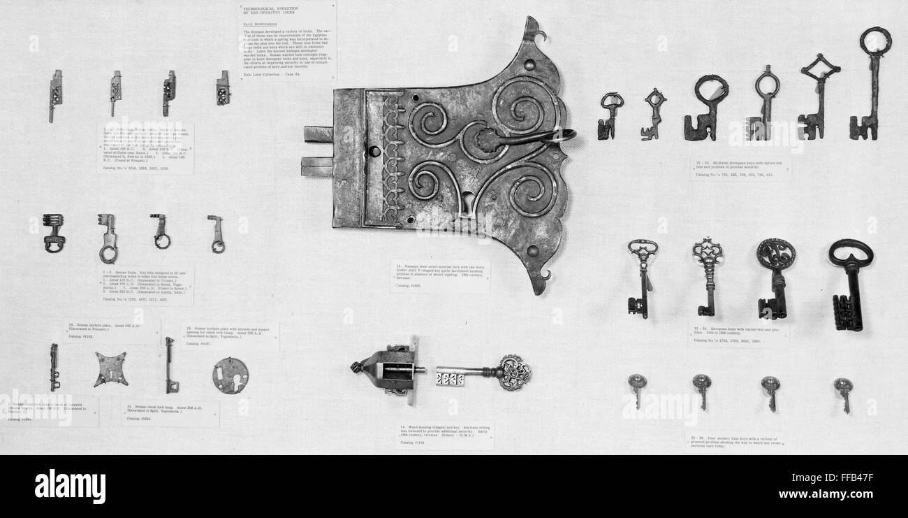 LOCKS AND KEYS. /n16th century German locks. Keys from 100 B.C to ...
