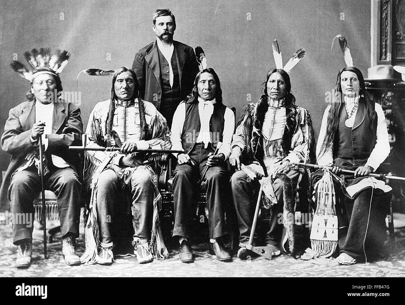 NATIVE AMERICAN DELEGATION. /nDelegation led by Oglala Sioux chief Red ...