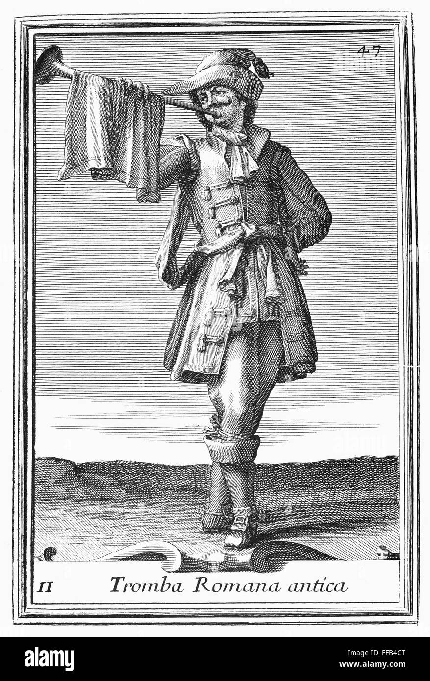 ROMAN TRUMPET, 1723. /nA Roman trumpet, made of bronze. Copper ...