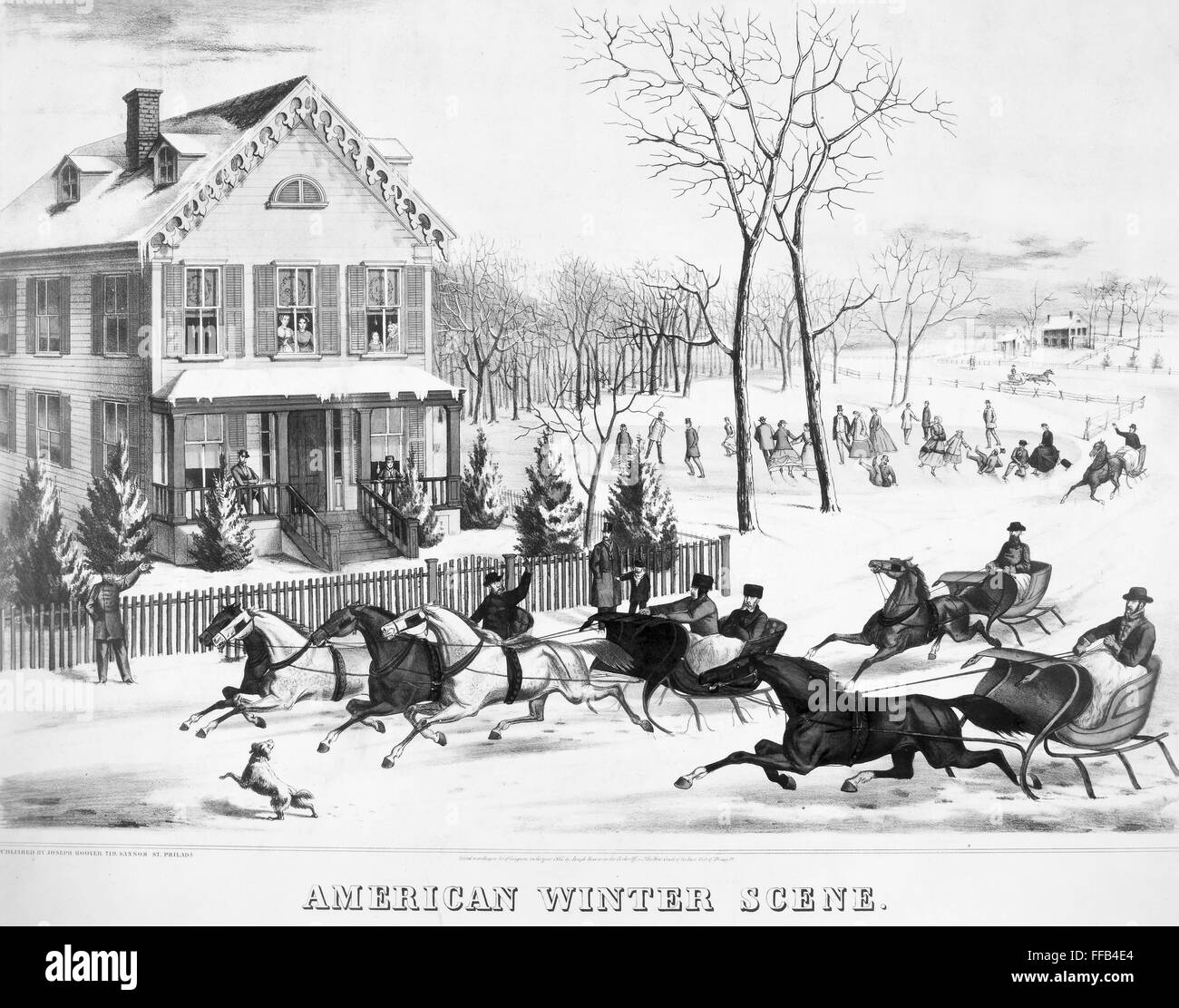 AMERICA: SLEIGHING, 1867. /nAmerican winter scene. Lithograph, 1867 ...