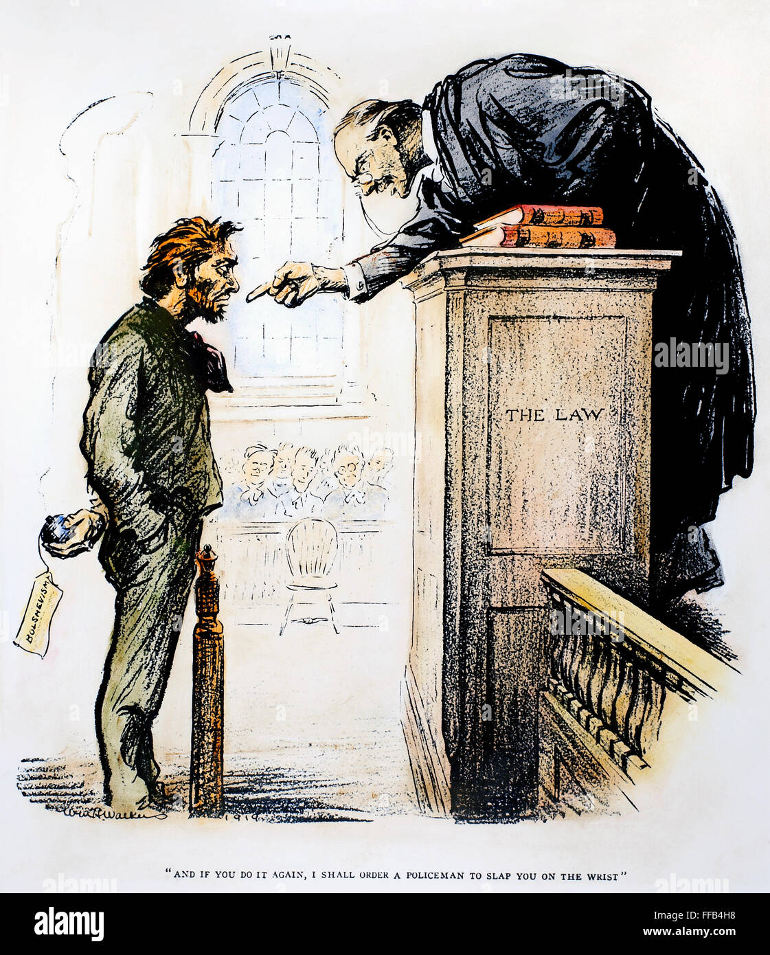 RED SCARE CARTOON, 1919. /nContemporary American cartoon on the 'Red ...