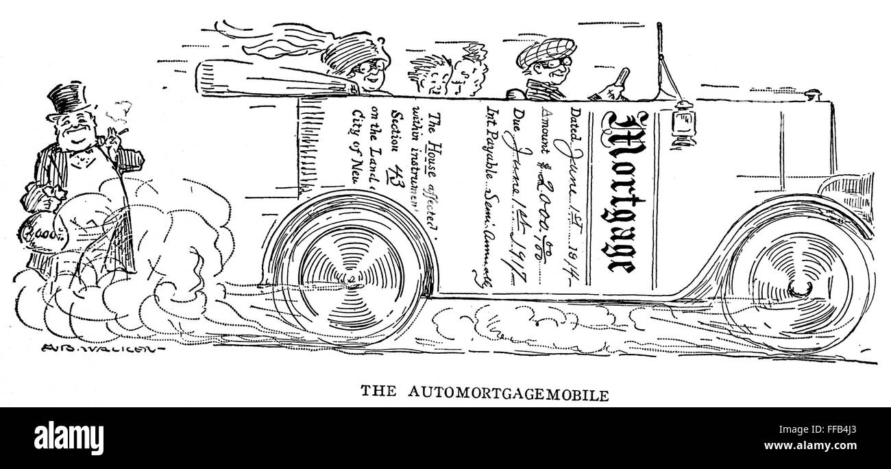 AUTOMOBILE CARTOON, 1914. /n'The Automortgagemobile.' American magazine ...