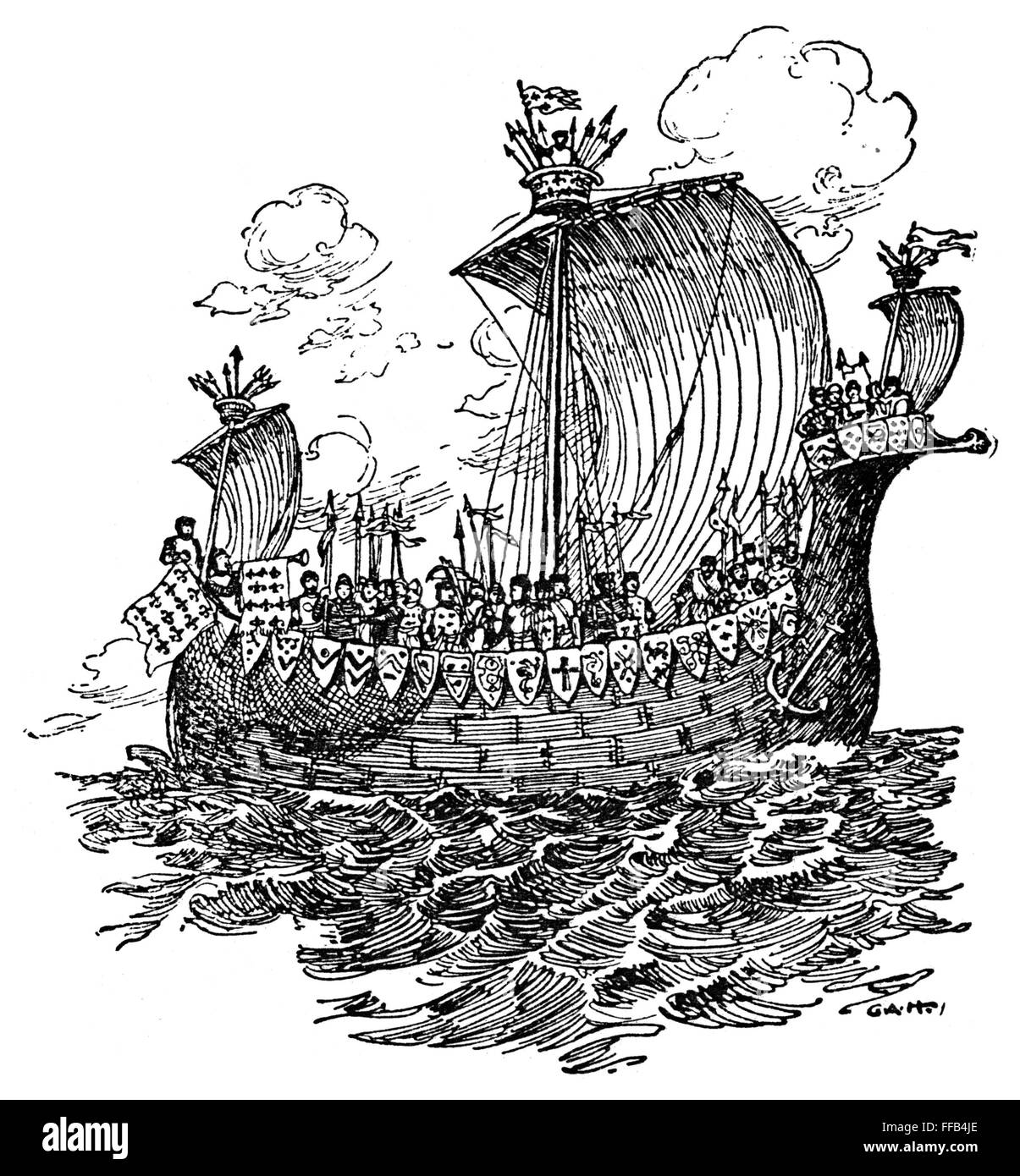 MEDIEVAL WARSHIP, 1066. /nThe ship in which William the Conquerer ...
