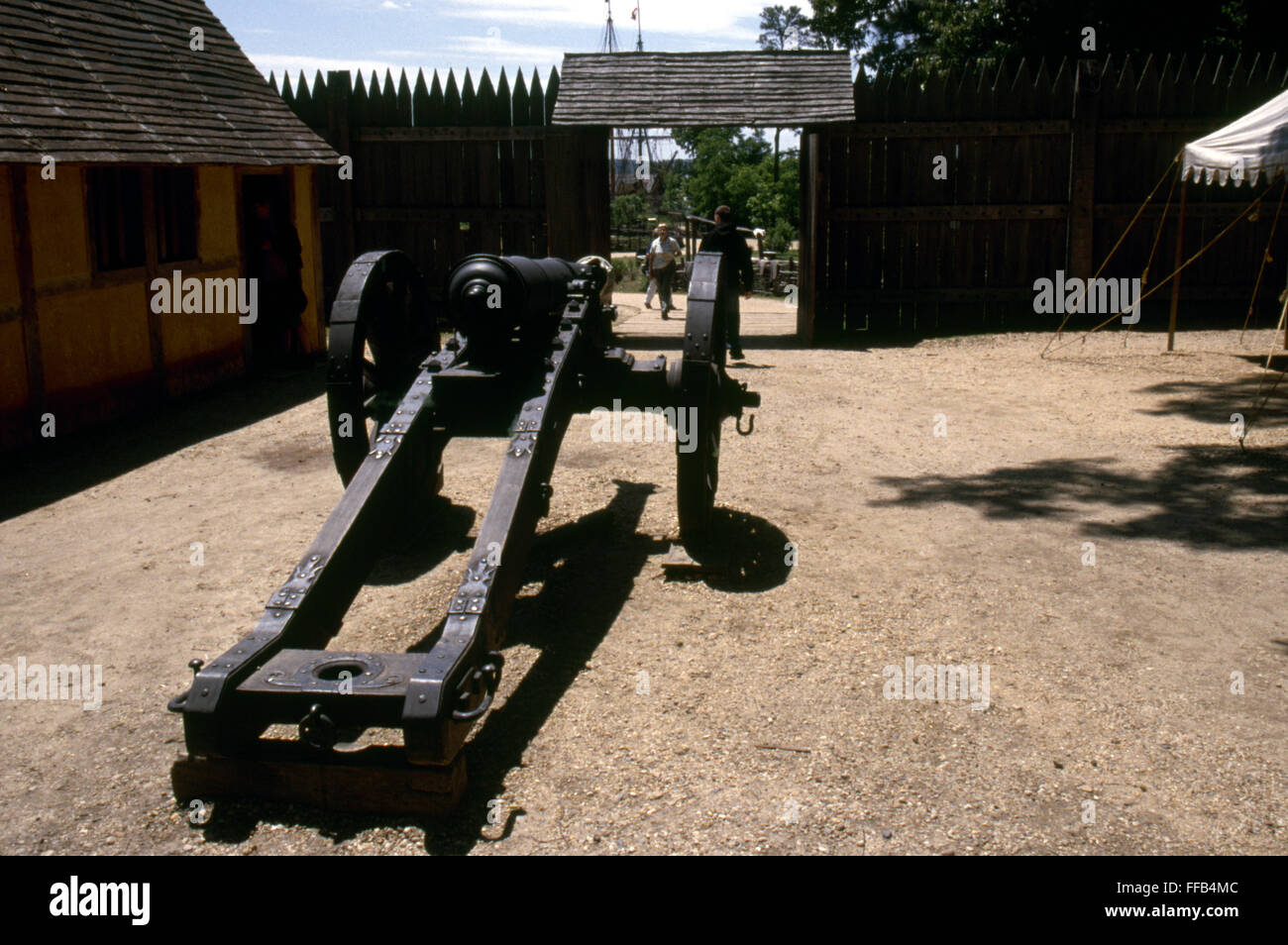 JAMES FORT RECONSTRUCTION. /nCannon inside a gate to the triangular ...