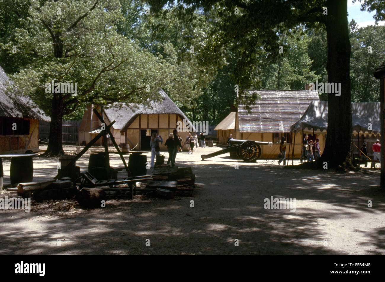 JAMES FORT RECONSTRUCTION. /nScene at the triangular fort which ...