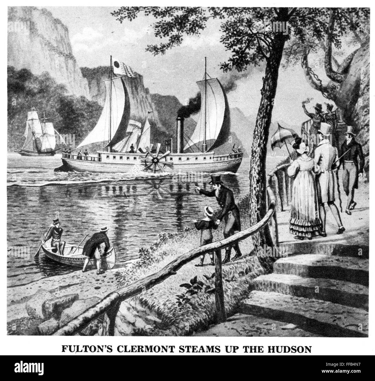 ROBERT FULTON'S CLERMONT. /nRobert Fulton's steamboat, 'Clermont ...