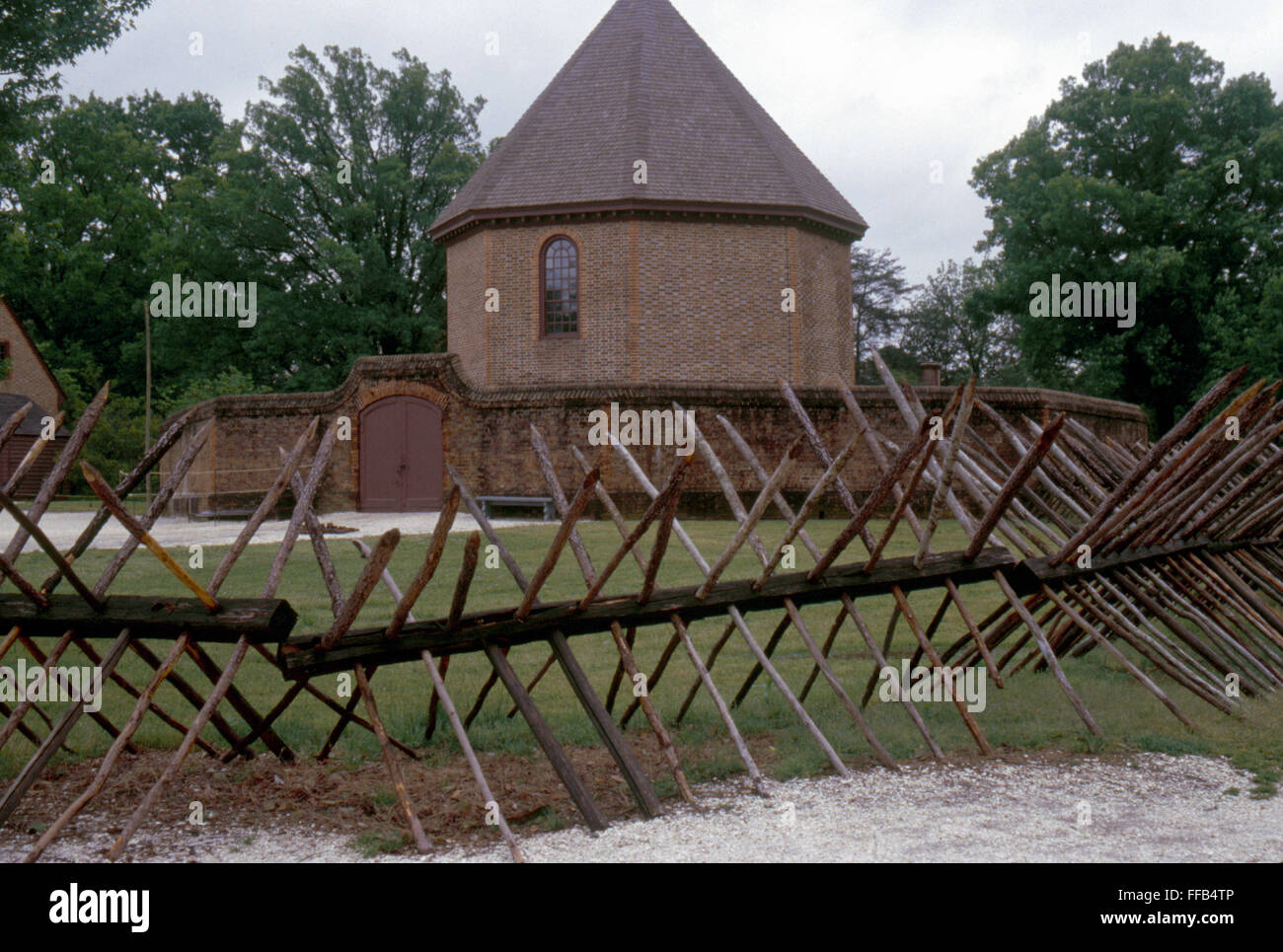 COLONIAL WILLIAMSBURG. /nThe reconstructed octagonal magazine at ...