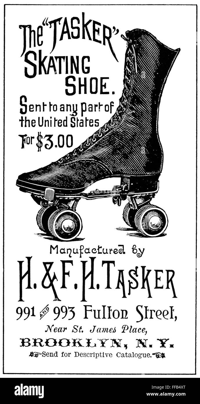 ROLLER SKATES, 1885. /nAmerican advertisement, 1885 Stock Photo - Alamy