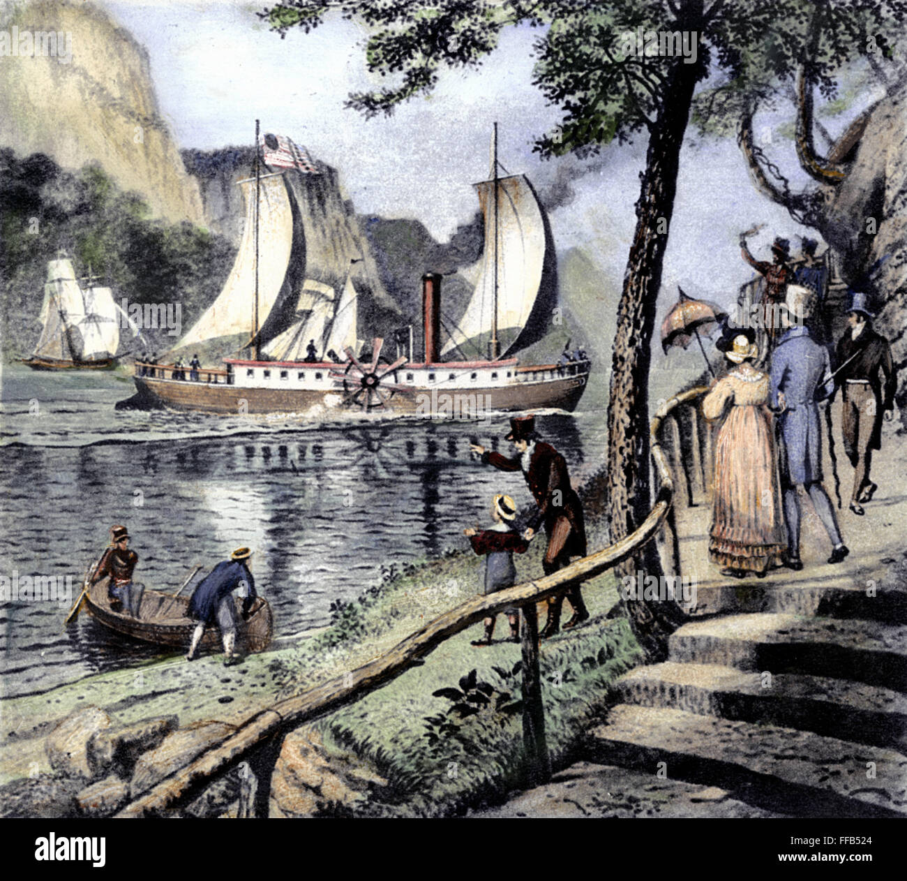 ROBERT FULTON'S CLERMONT. /nRobert Fulton's steamboat, 'Clermont ...