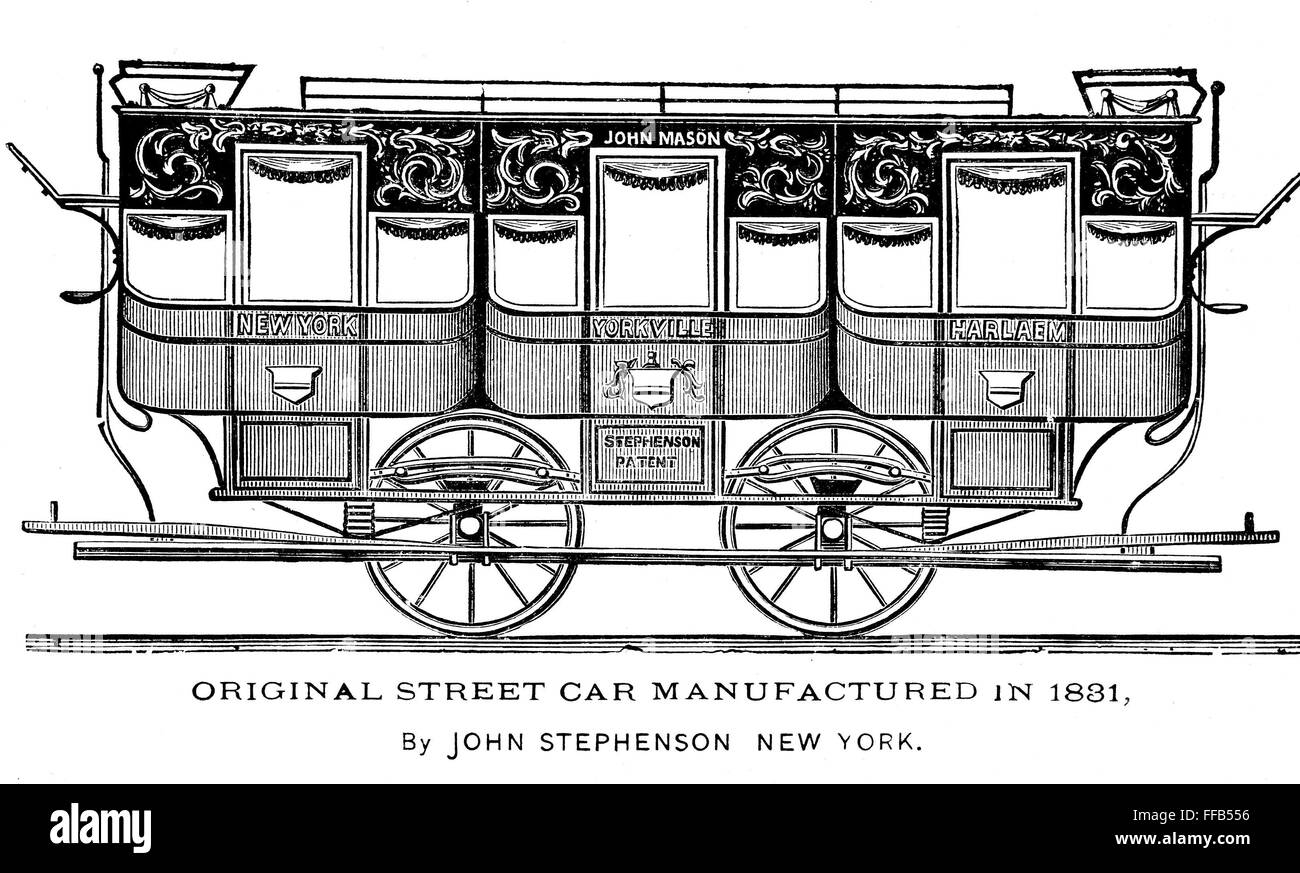 NEW YORK: STREETCAR, 1831. /nOriginal streetcar manufactured in New ...