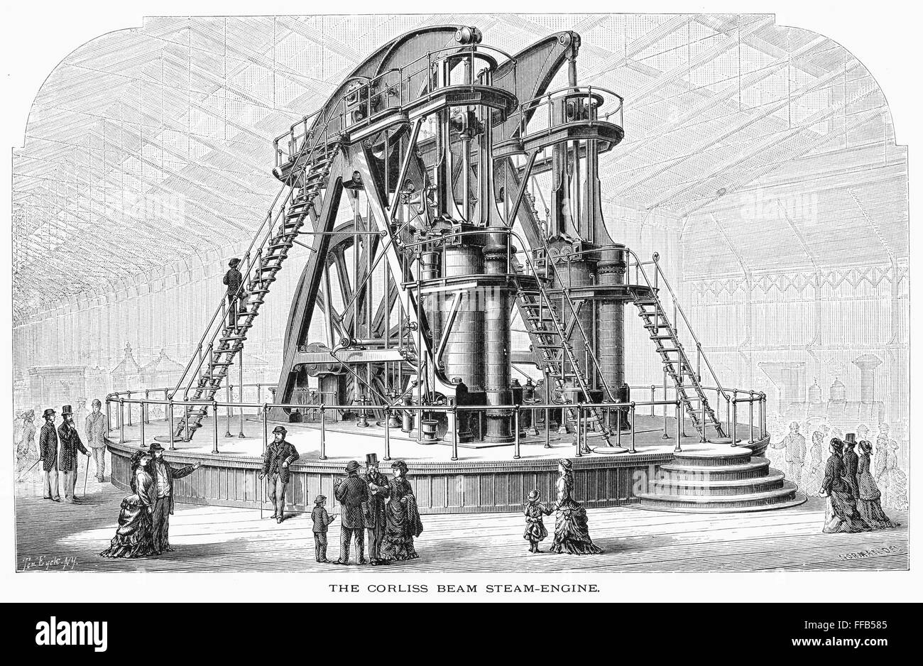 CORLISS STEAM ENGINE, 1876. /nThe Corliss Engine, as exhibited at the ...