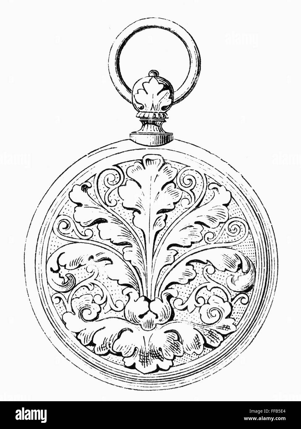 POCKET WATCH, 19th CENTURY. /nDesign for an enameled watch back, 19th ...