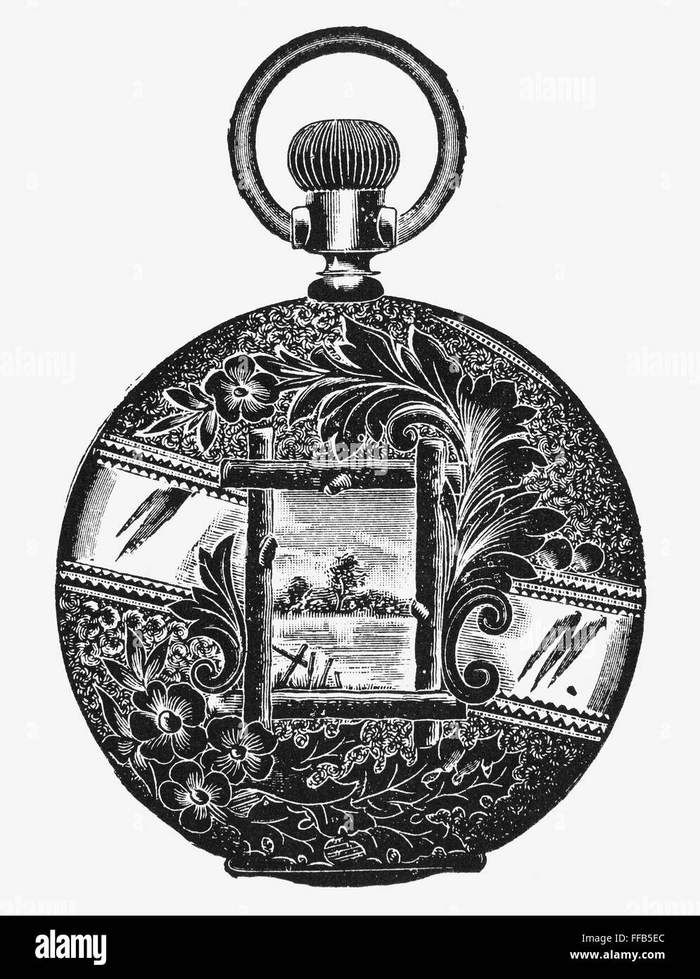 POCKET WATCH, 19th CENTURY. /nDesign for a gold watch back, 19th ...