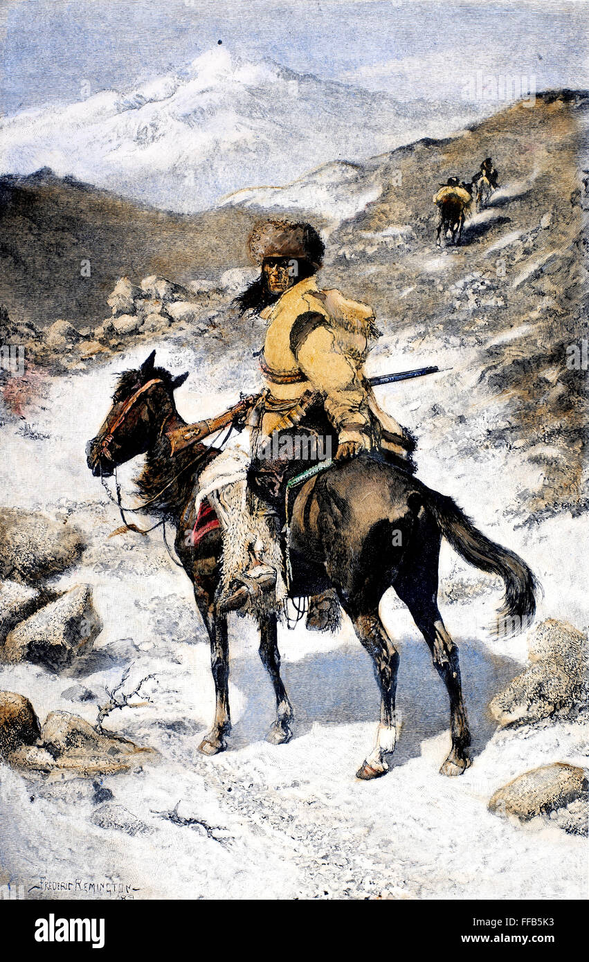 FUR TRAPPER, 1891. /nA Native American fur trapper of the American west ...