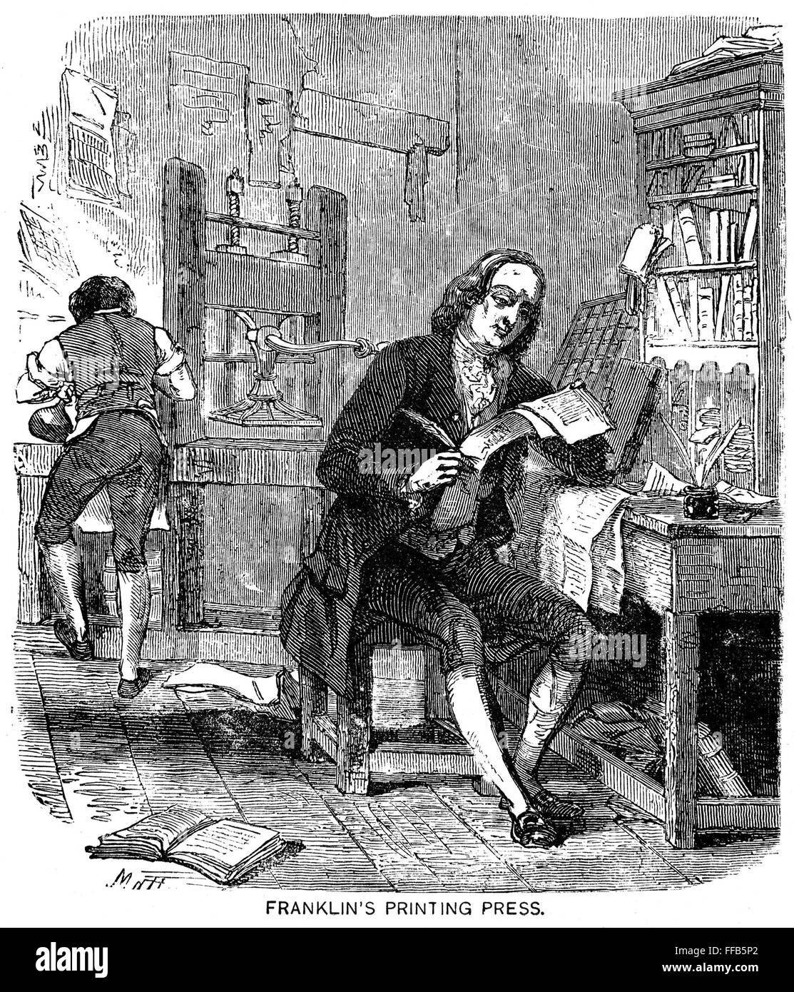 PRINTING, 18th CENTURY. /nAmerican printer and publisher Benjamin ...