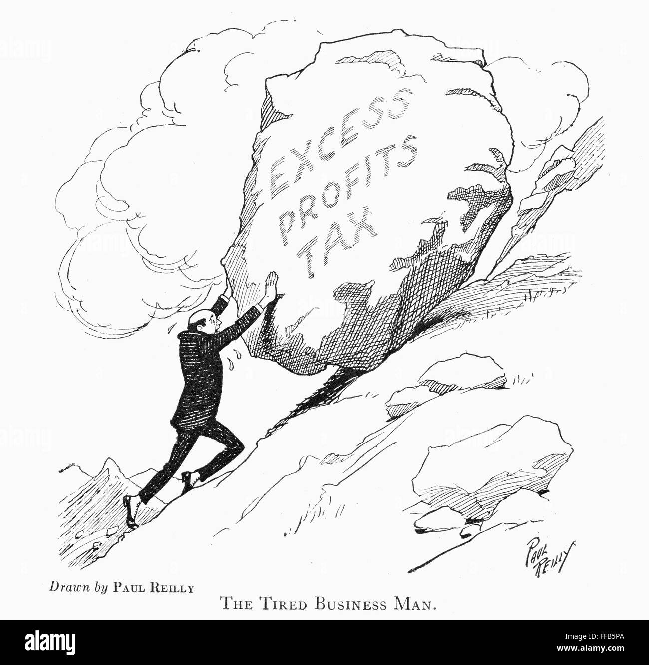 TAX CARTOON, 1921. /n'The tired business man.' Drawing by Paul Reilly ...