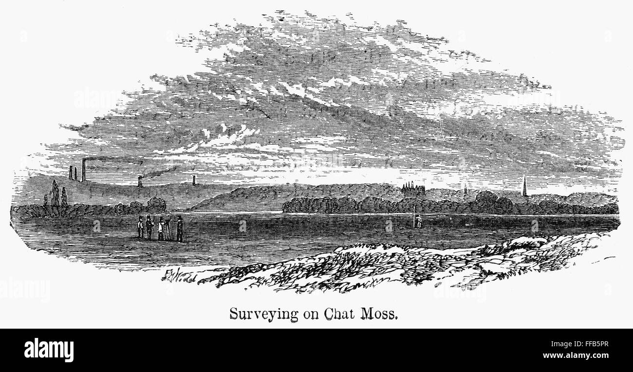 RAILROAD SURVEYING. /nSurveying on Chat Moss for the Liverpool and ...